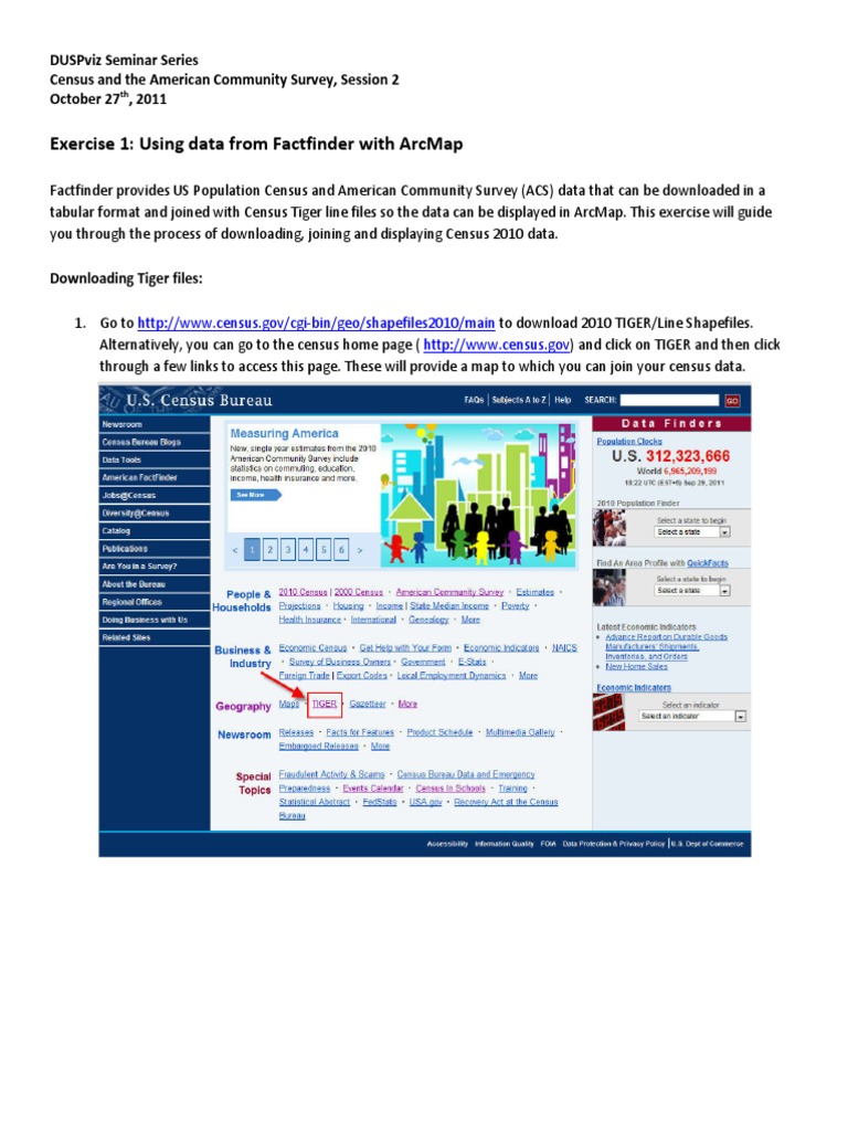 Exercise 1: Using Data From Factfinder With Arcmap | PDF | Microsoft ...