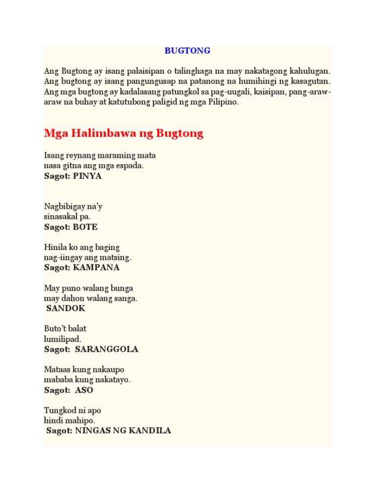 Bugtong | PDF
