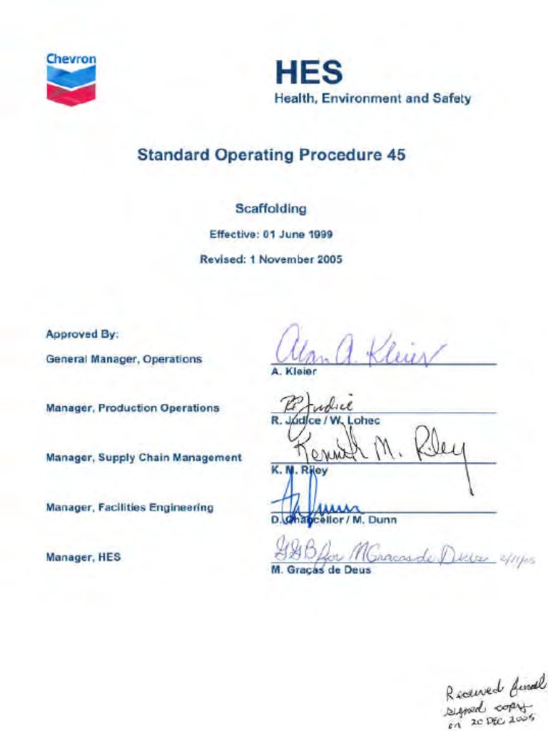 Chevron SOP-45, Scaffolding | PDF | Scaffolding | Science