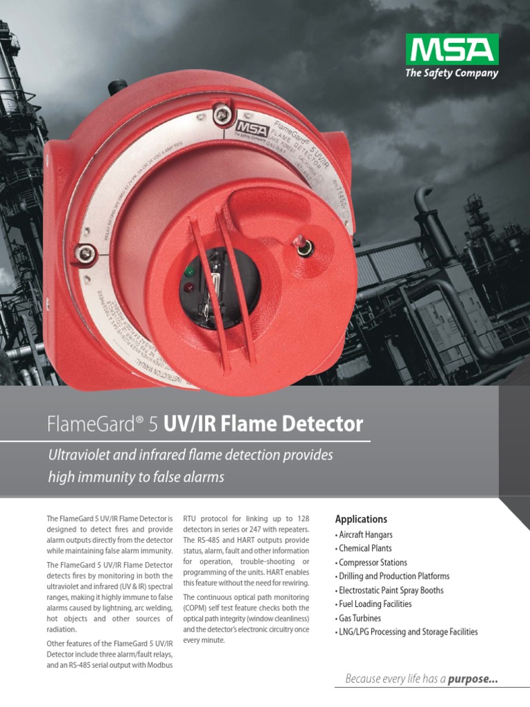 MSA UV - IR Flame Detector PDF | PDF | Infrared | Ultraviolet