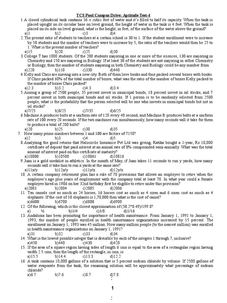 TCS Recruitment previous year pattern Questions set-4 | Bonds (Finance ...