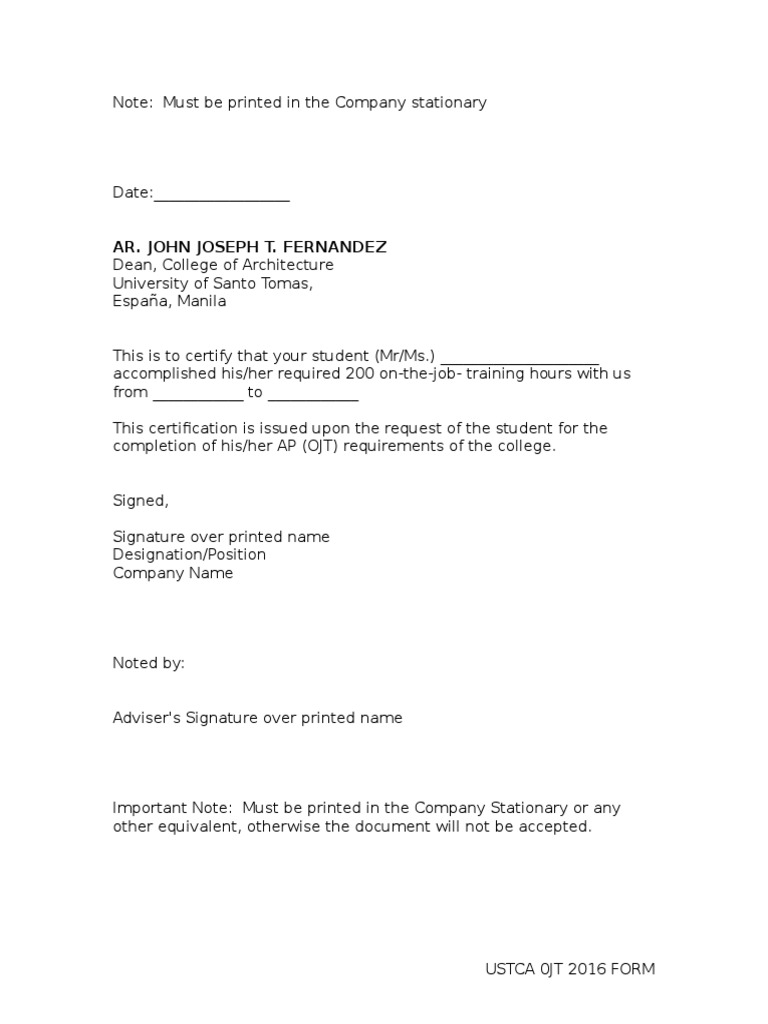 OJT Completion Certification | PDF