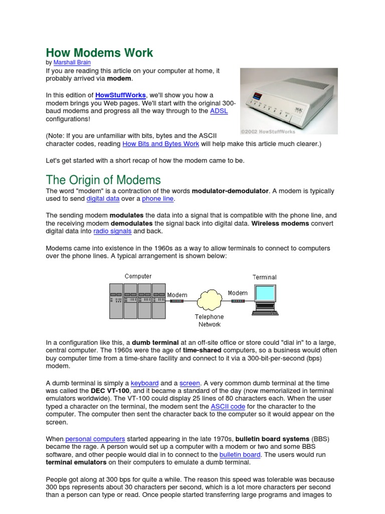 How Modems Work | PDF