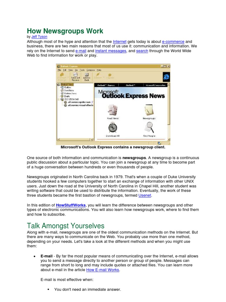 How Newsgroups Work | Download Free PDF | Instant Messaging | Internet ...