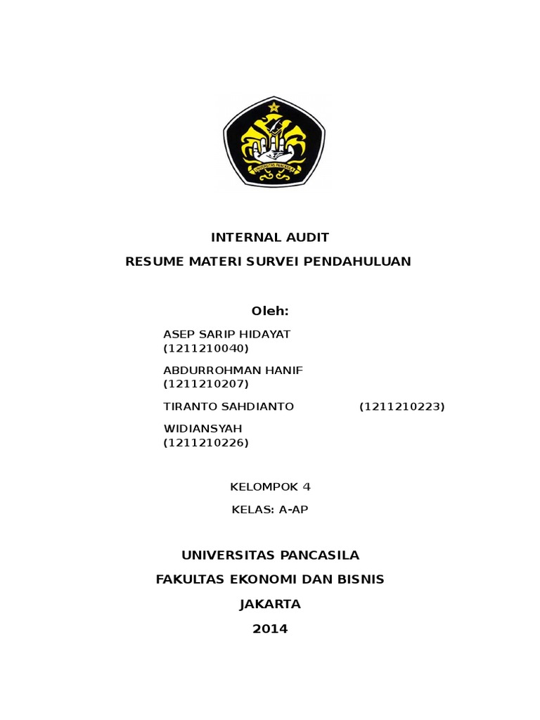Survei Pendahuluan Internal Audit | PDF