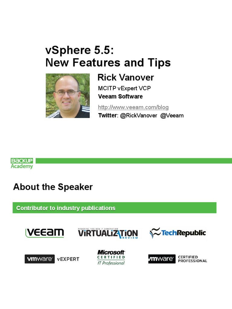 Ba Slides Rick Vanover Vsphere 5 5 Features and Tips | PDF ...