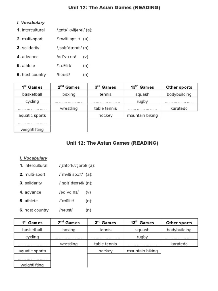 I. Vocabulary: ST ND RD TH | PDF