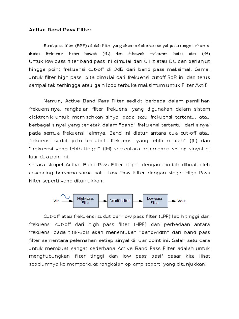 Active Band Pass Filter | PDF
