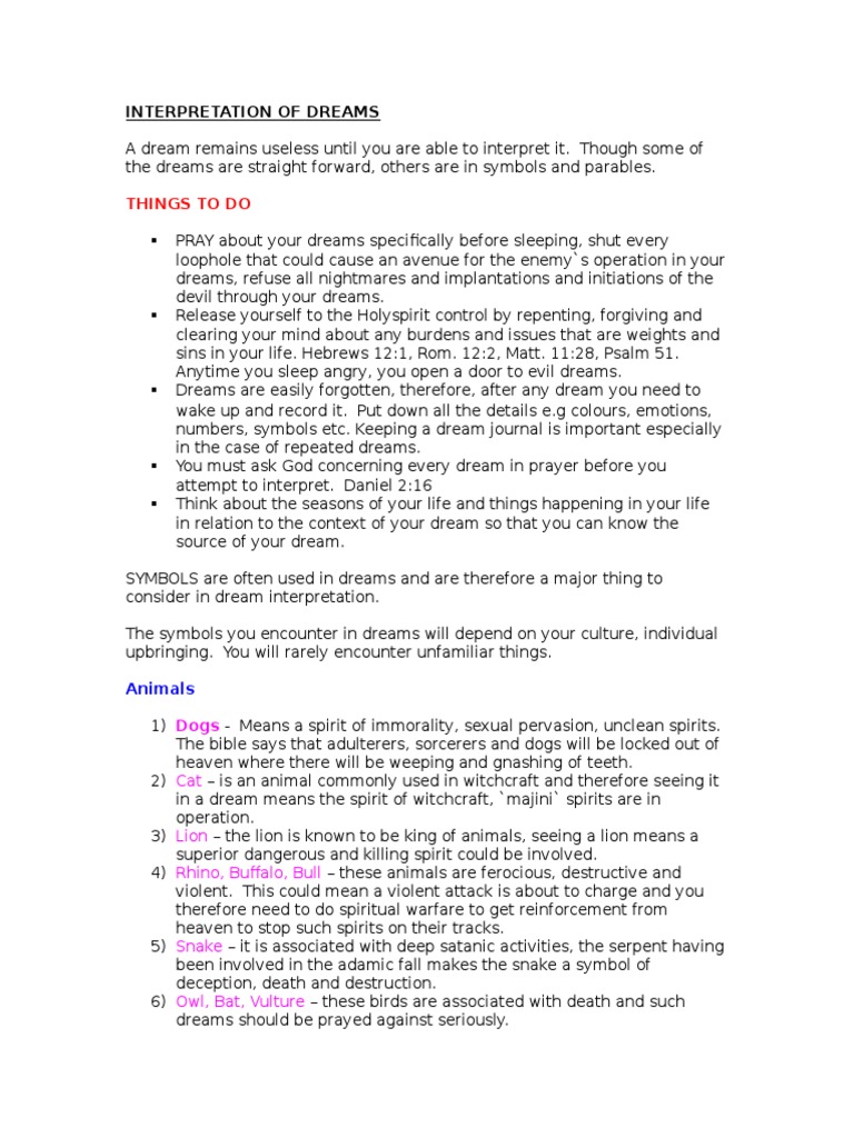 Interpretation of Dreams | PDF | Dream | Repentance
