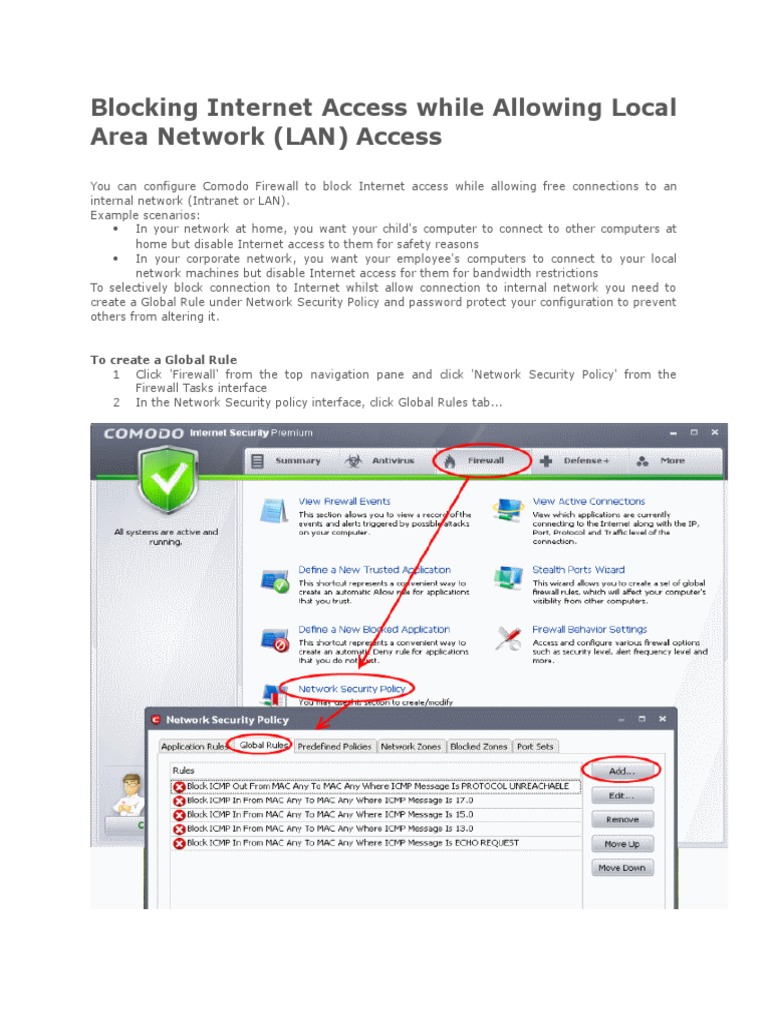 Blocking Internet Access While Allowing Local Area Network | Download Free PDF | Ip Address ...