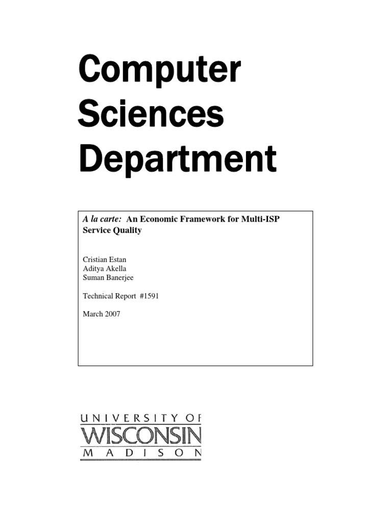 Computer Sciences Department: A La Carte: An Economic Framework For ...