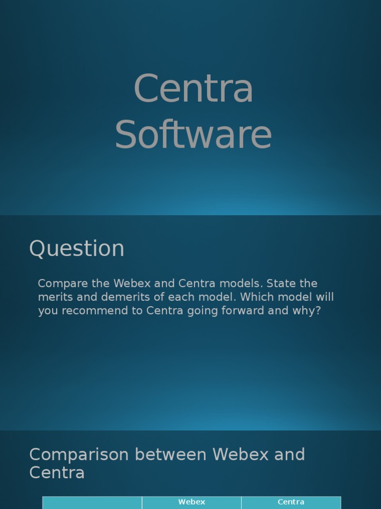 Centra vs Webex: Model Comparison | PDF | Computers