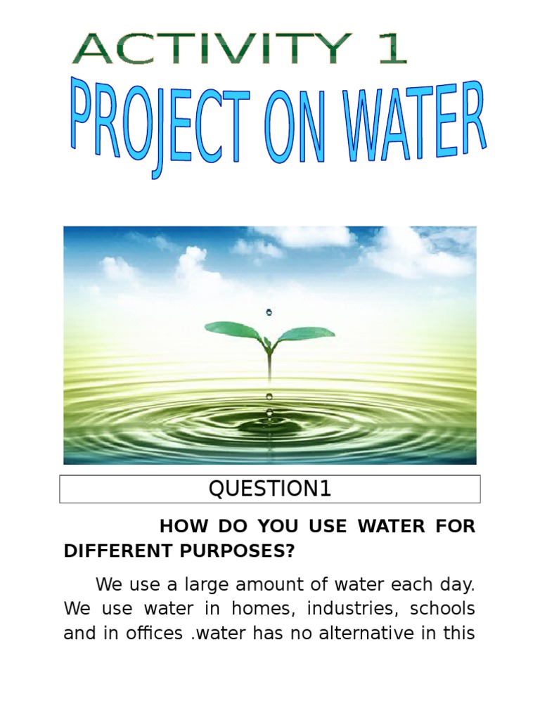 How Do You Use Water For Different Purposes? | PDF | Fresh Water | Flood