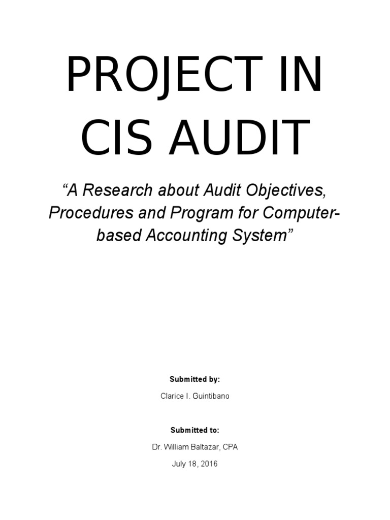 Project For It Audit | PDF | Audit | Internal Audit