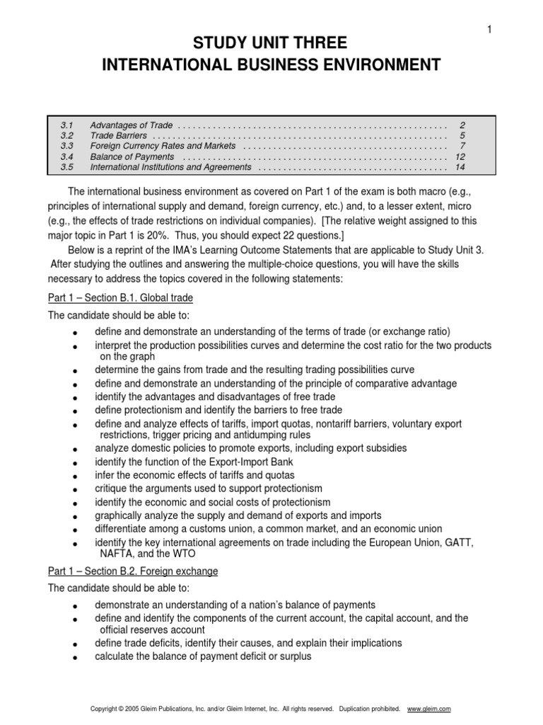 International Business Environment Book | PDF | Exchange Rate | Balance ...