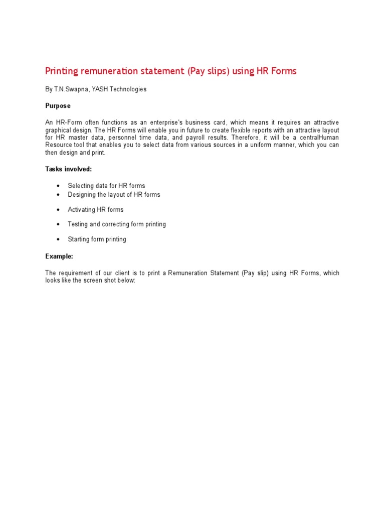 PE51 - Printing Remuneration Statement | PDF | Page Layout | Portable ...