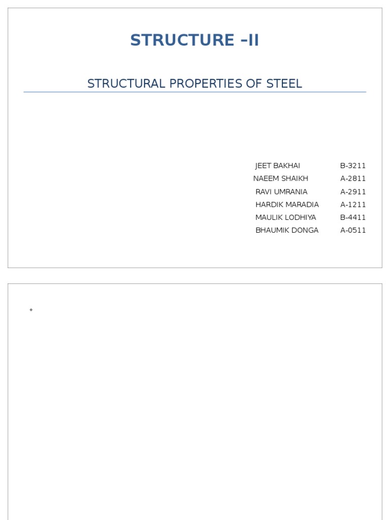Structure - Ii: Structural Properties of Steel | PDF
