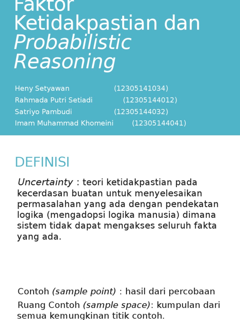 Faktor Ketidakpastian Dan Probabilistic Reasoning | PDF
