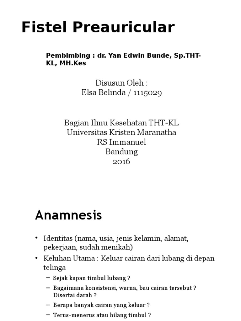 Fistula Preauricular | PDF