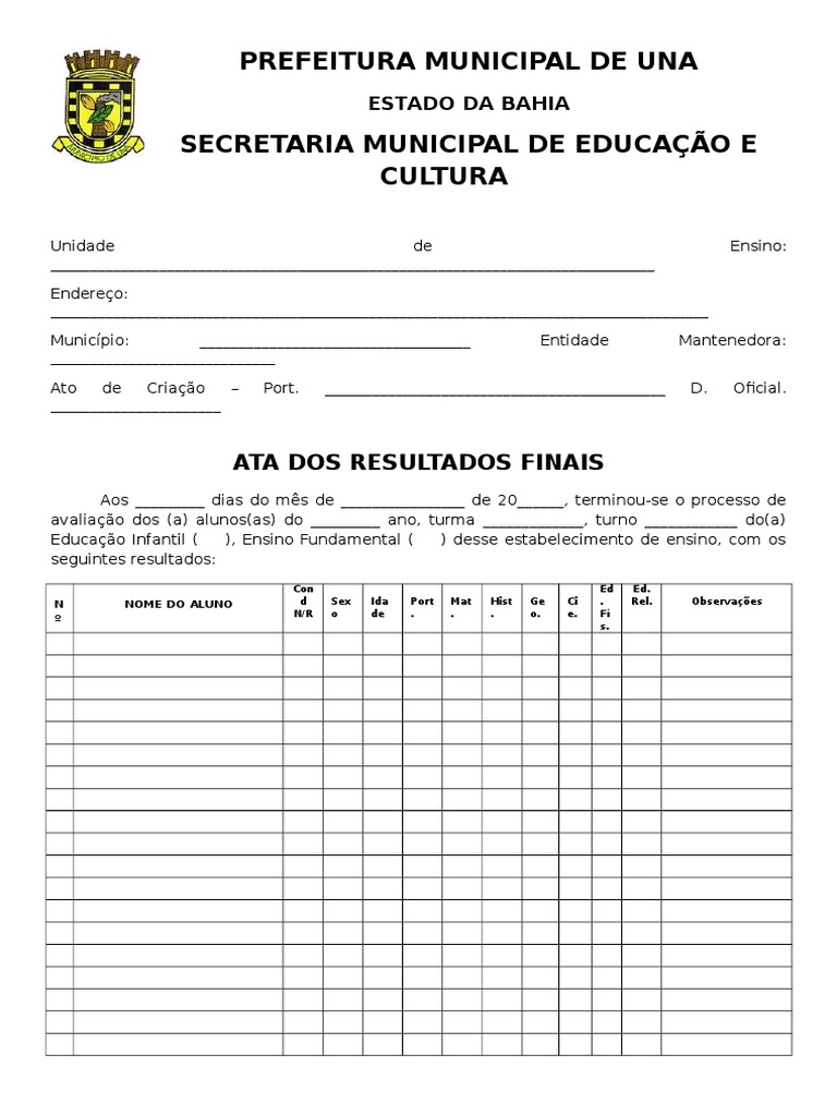 Ata Dos Resultados Finais | PDF