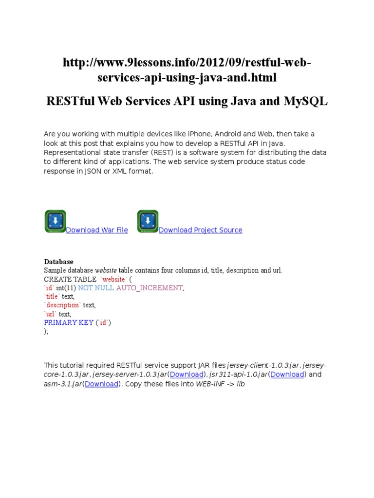 Restful Webservices Tutorial With Examples | PDF | Computers
