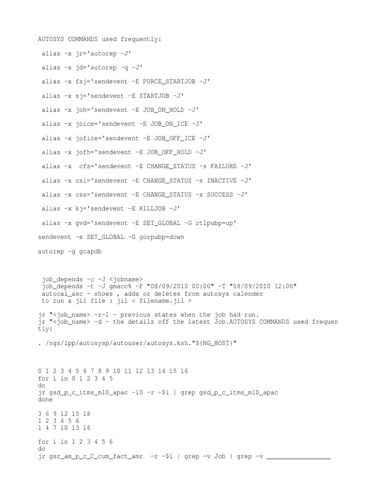 Autosys Commands | PDF