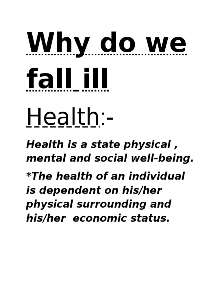 Why Do We Fall Ill | PDF | Infection | Pathogen