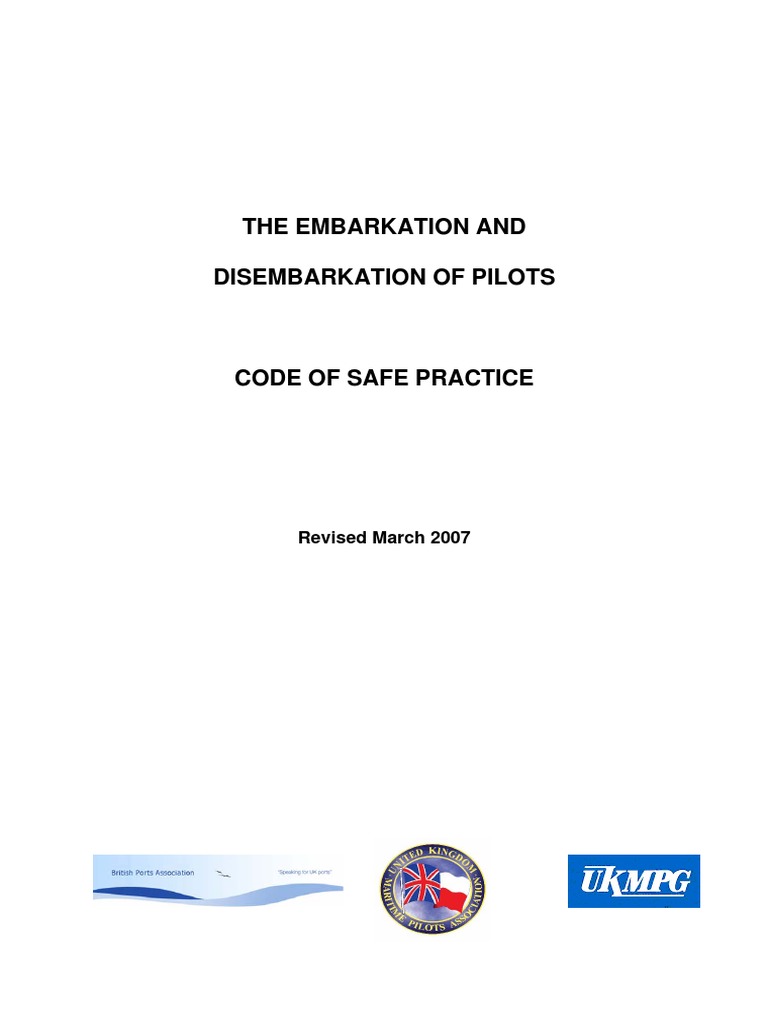 The Embarkation Disembarkation of Pilots - Code Final PMSC SG | PDF ...