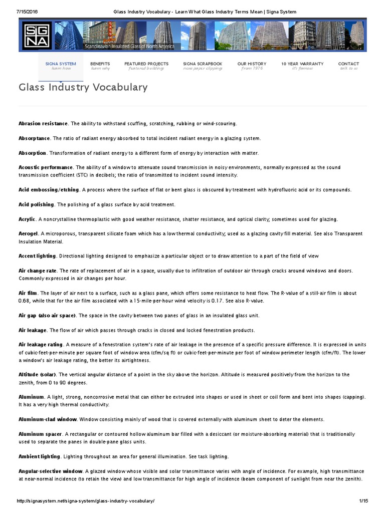 Glass Industry Vocabulary - Learn What Glass Industry Terms Mean ...