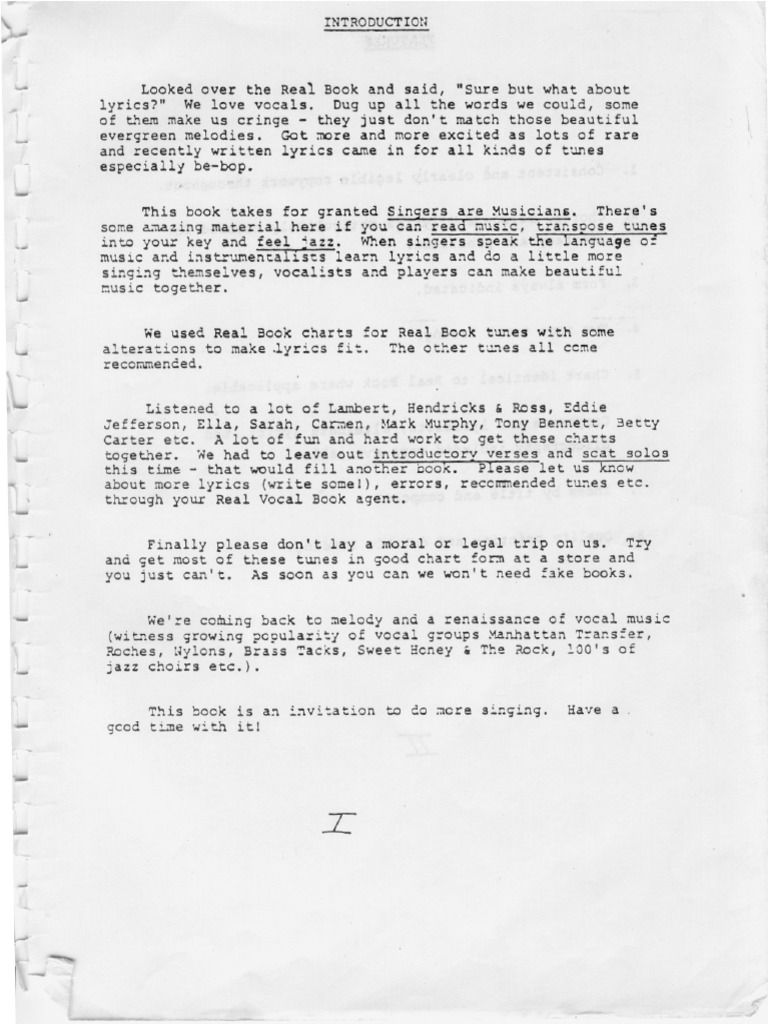 Jazz Realbook - The Vocal Real Book | PDF