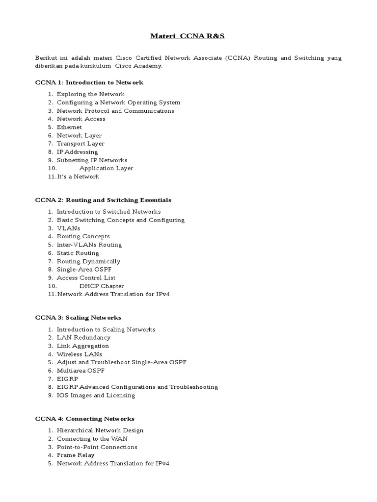 Materi CCNA R&S: CCNA 1: Introduction To Network | PDF | Science ...