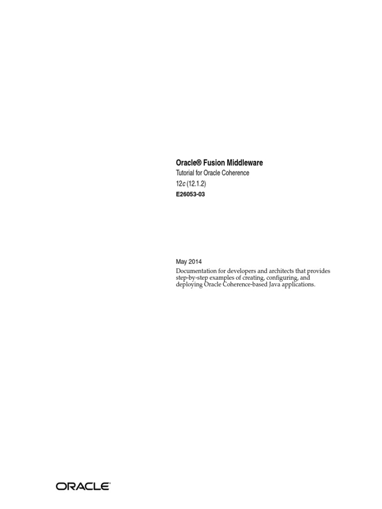 Tutorial For Oracle Coherence | PDF | Cache (Computing) | Proxy Server