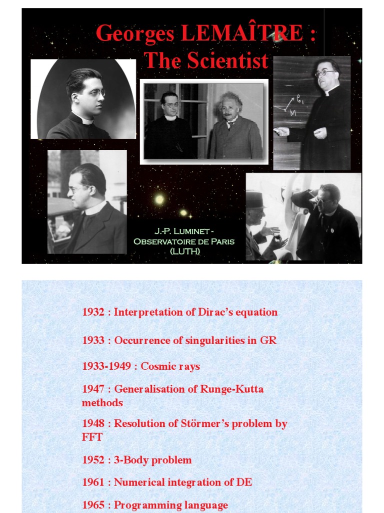 Lemaître's Contributions to Cosmology | PDF | Physical Cosmology ...