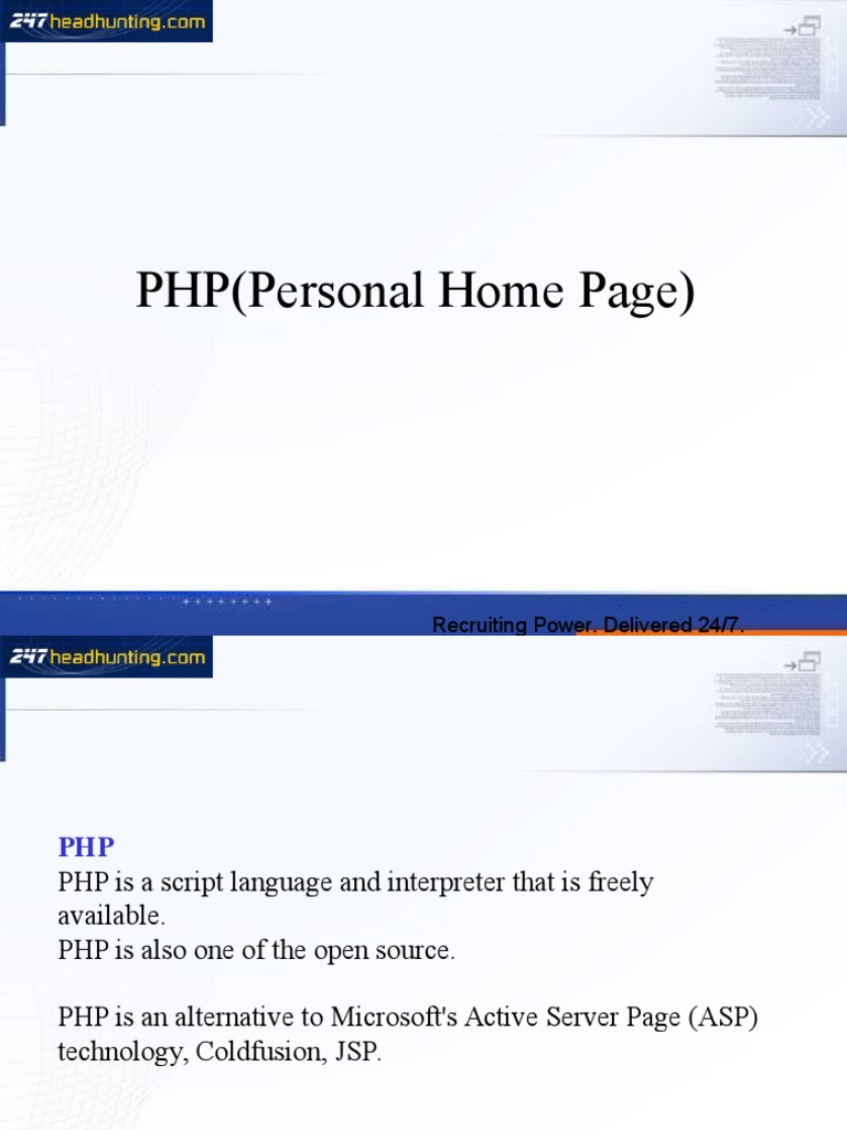 PHP (Personal Home Page) | PDF