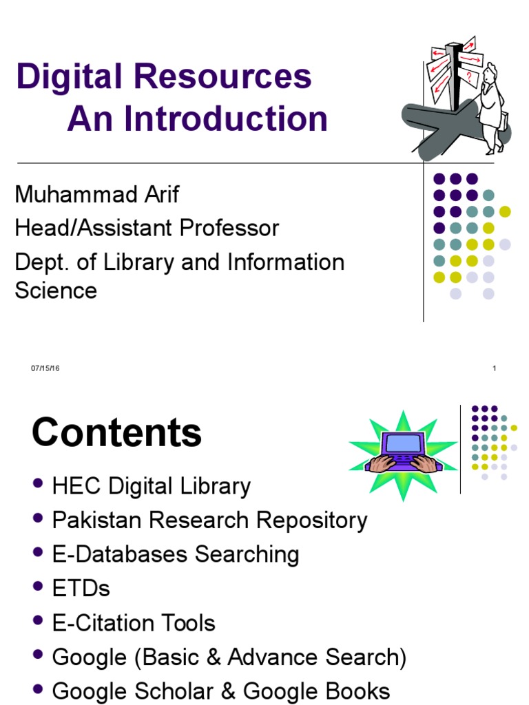 Economic Digital Resources Overview | PDF | Digital Library | Index Term