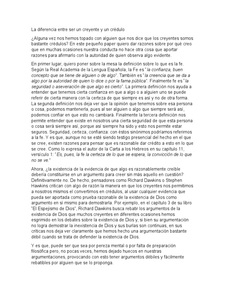 La diferencia entre ser creyente y crédulo | Certeza | Fe
