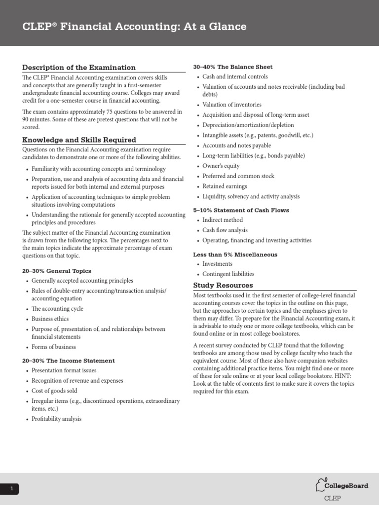 Financial Accounting Fact Sheet | PDF