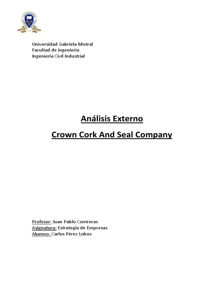 Trabajo Crown Cork PDF | PDF | Aluminio | El plastico