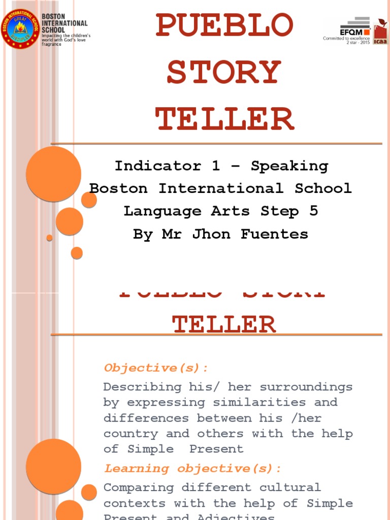 Indicator 1 - Speaking Boston International School Language Arts Step 5 ...