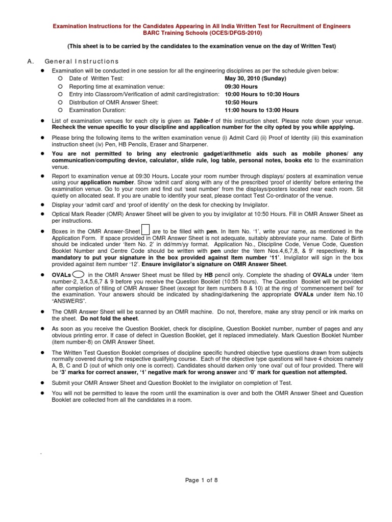 Examination Instructions for Engineers | PDF | Test (Assessment)