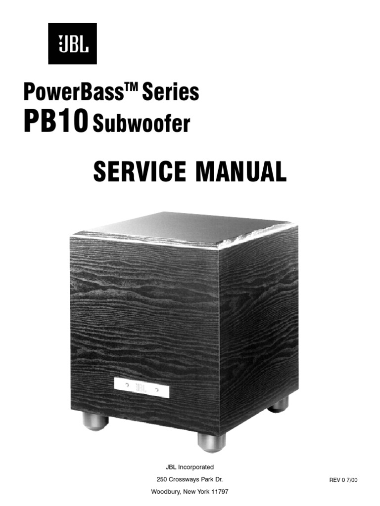 JBL PB10 Service Manual | PDF | Loudspeaker | Amplifier