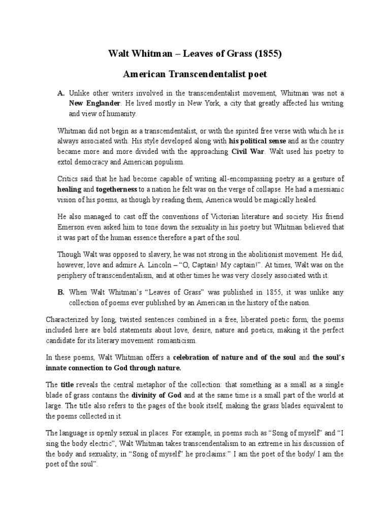 Walt Whitman's Leaves of Grass - American Poet's Controversial Work ...