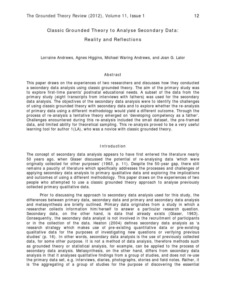 Andrews 2012 | PDF | Qualitative Research | Data Analysis