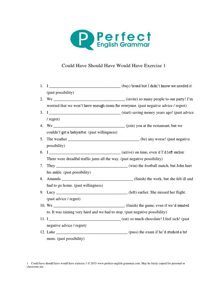 Could Have, Should Have Exercises | PDF | Leisure