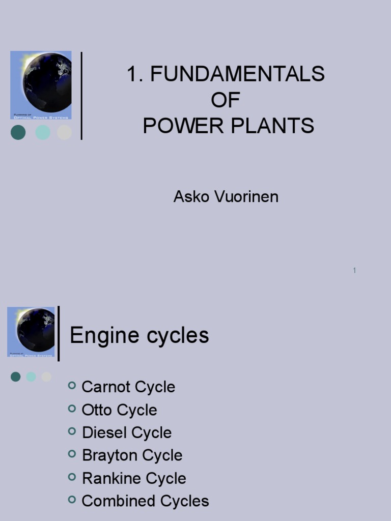 Fundamentals of Power Plants | PDF | Gas Turbine | Internal Combustion ...