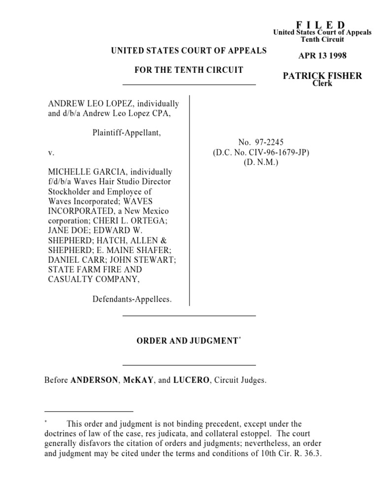 Filed: Patrick Fisher | PDF | Summary Judgment | Federal Rules Of Civil ...