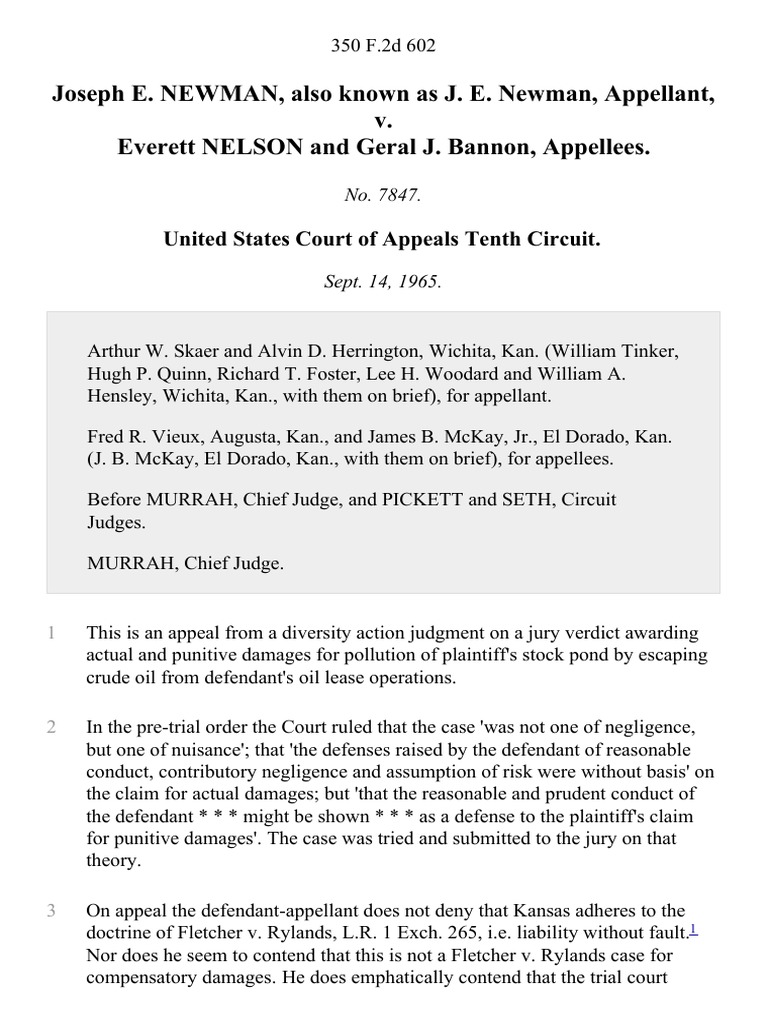 Joseph E. Newman, Also Known As J. E. Newman v. Everett Nelson and ...
