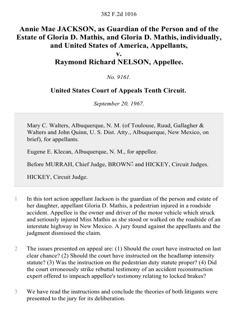 Annie Mae Jackson, as Guardian of the Person and of the Estate of ...