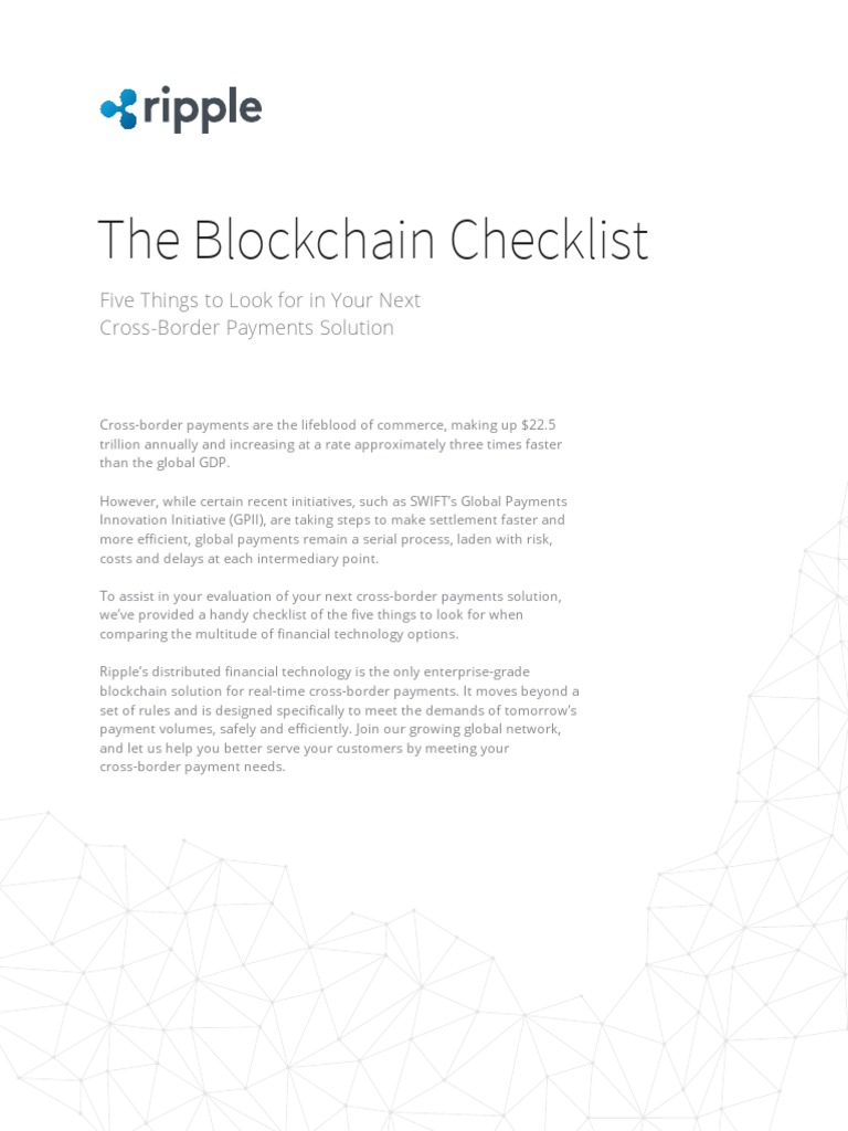 Blockchain Checklist | PDF | Blockchain (Database) | Service Industries