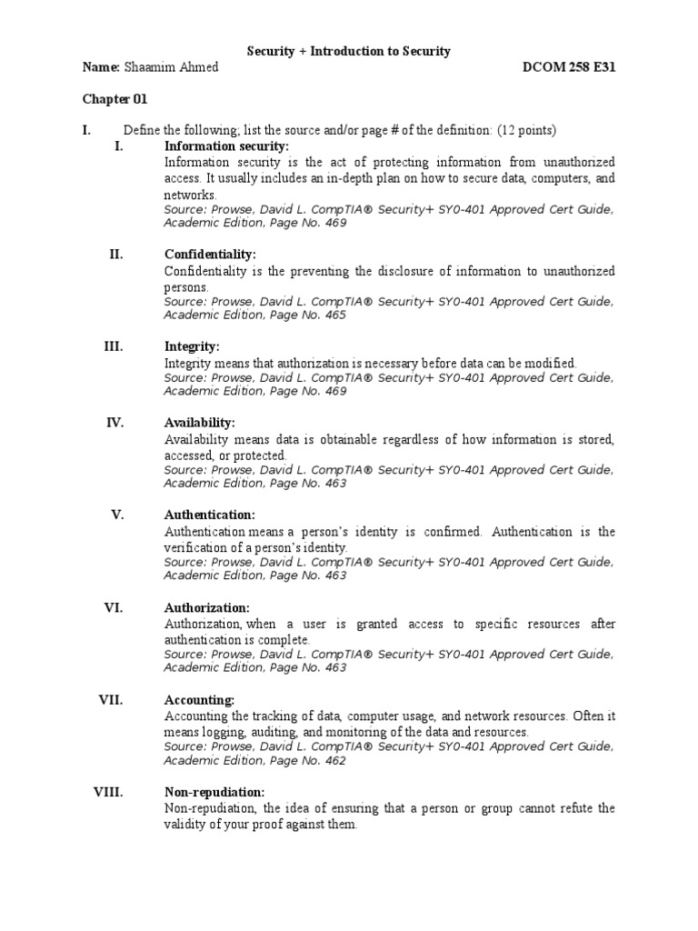 Dcom 258 Lab 01 Introduction To Security Pdf Security Hacker Computer Security